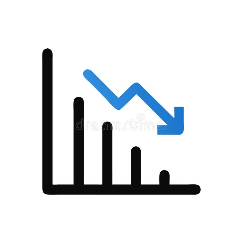 Icon for Downward Trend Analysis Stock Photo - Illustration of ...
