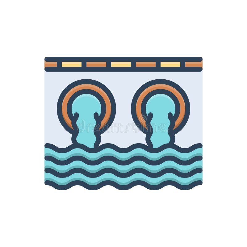 Color Illustration Icon for Drainage, Sewage and Canalization Stock ...