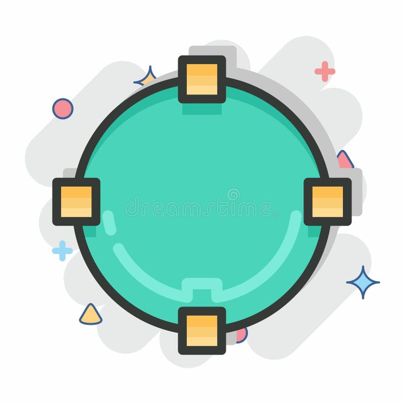 Icon Draw Circle. Related To Graphic Design Tools Symbol. Comic Style ...