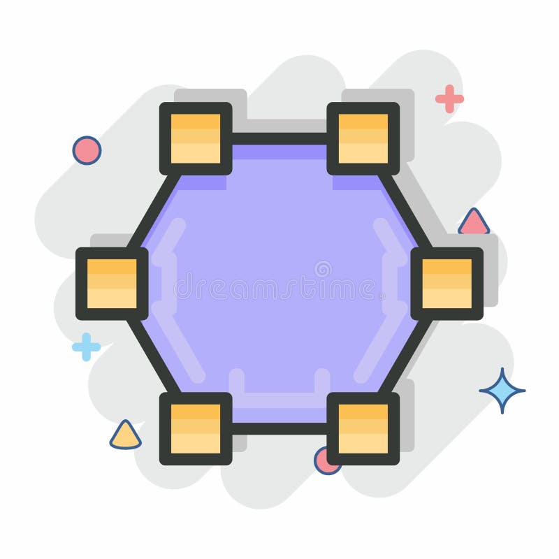 Icon Draw Polygon. Related To Graphic Design Tools Symbol. Comic Style ...