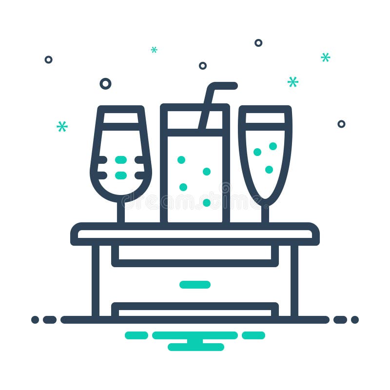Mix Icon for Drinks, Beverage and Glass Stock Vector - Illustration of ...