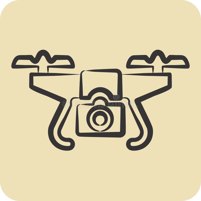 Icon Drone with Camera. Related To Drone Symbol. Hand Drawn Style ...