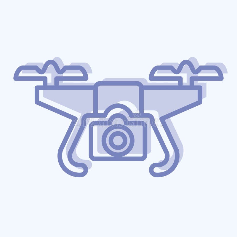 Icon Drone with Camera. Related To Drone Symbol. Two Tone Style. Simple ...