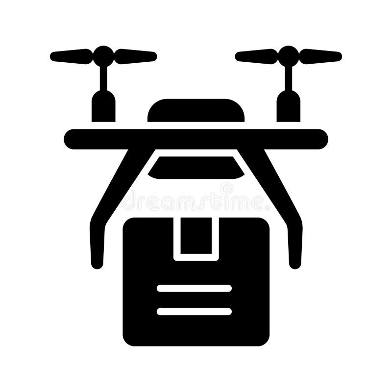 An Icon of Drone Delivery, Drone Delivery Service Vector Design Stock ...