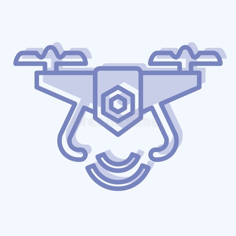 Icon Drone. Related To Drone Symbol. Two Tone Style. Simple Design ...