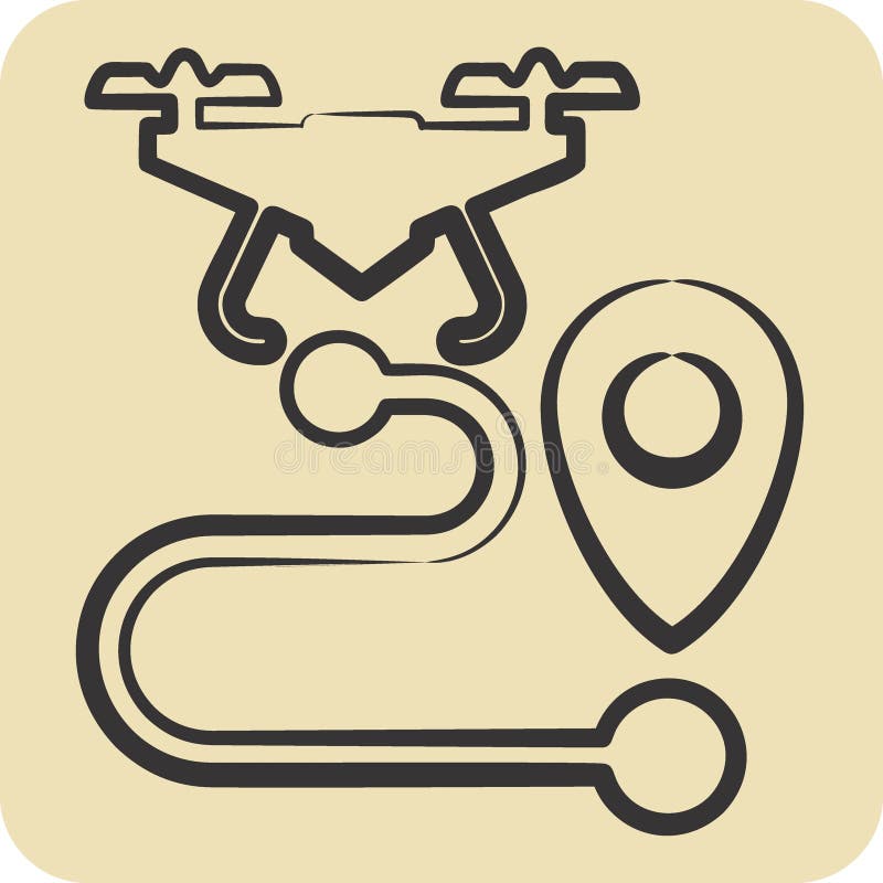 Icon Drone Tracking. Related To Drone Symbol. Hand Drawn Style. Simple ...