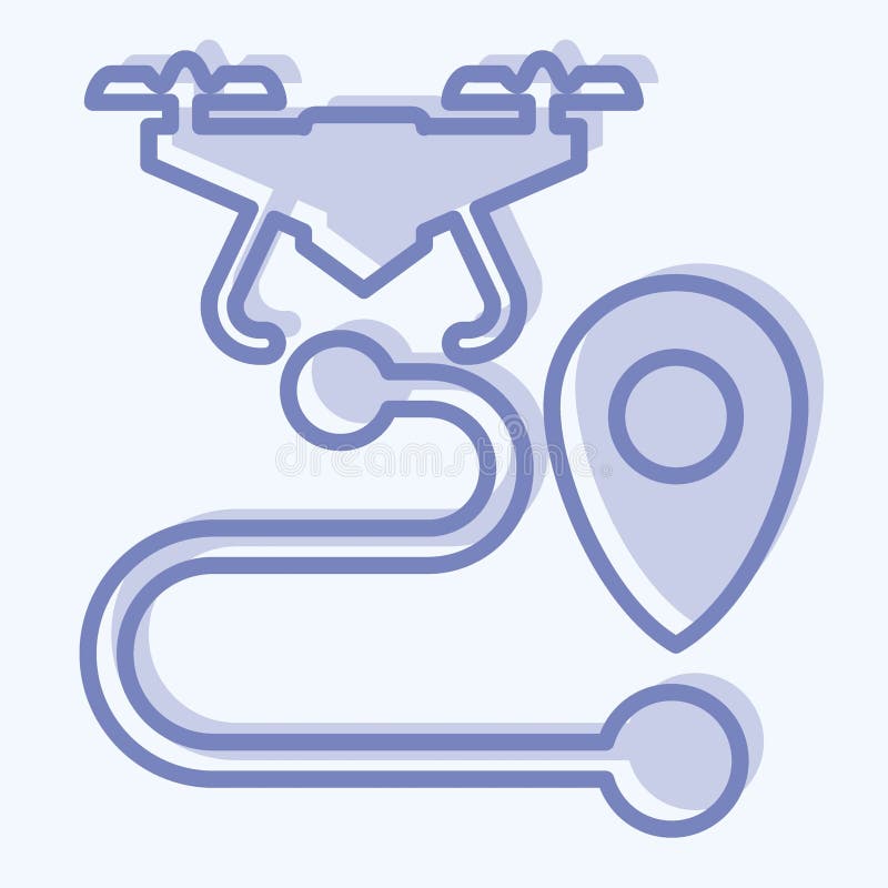Icon Drone Tracking. Related To Drone Symbol. Two Tone Style. Simple ...