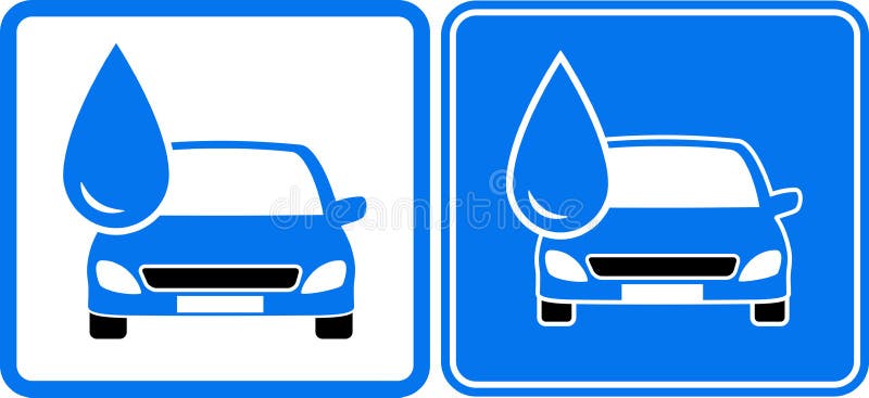 Icon with drop and car stock vector. Illustration of blue - 33509527