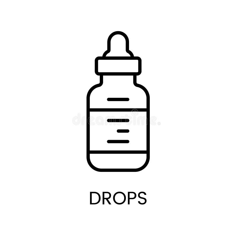 An Icon of a Dropper Bottle with a Labeled Section in Vector ...