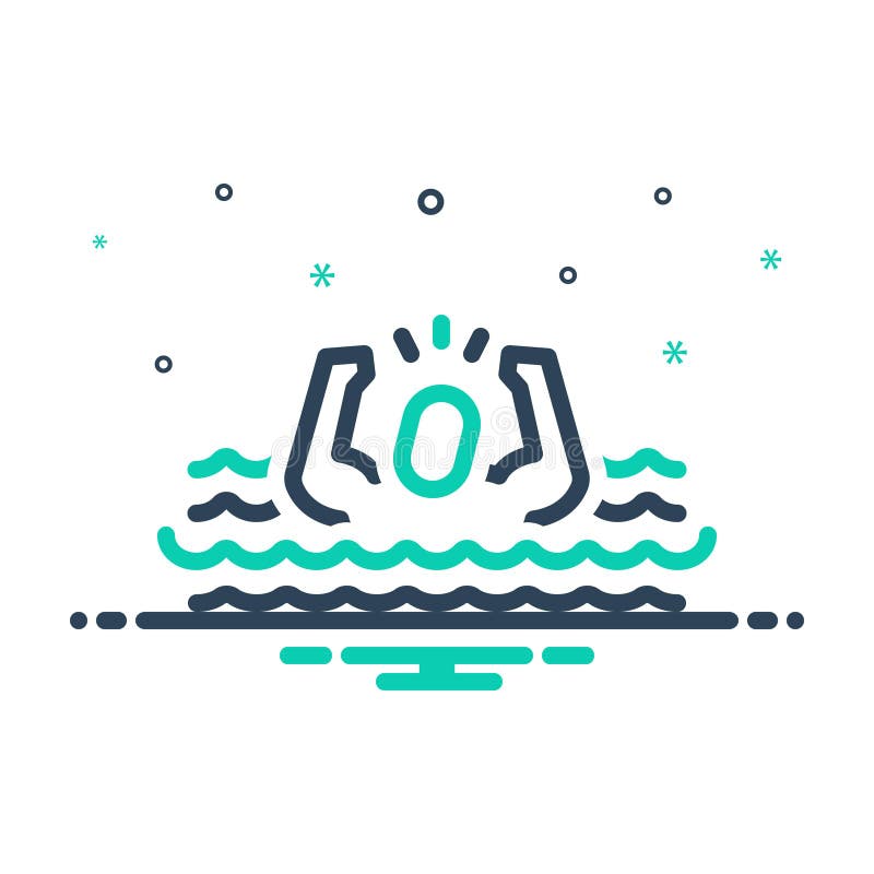 Mix Icon for Drowning, Life in Danger and Accident Stock Vector ...