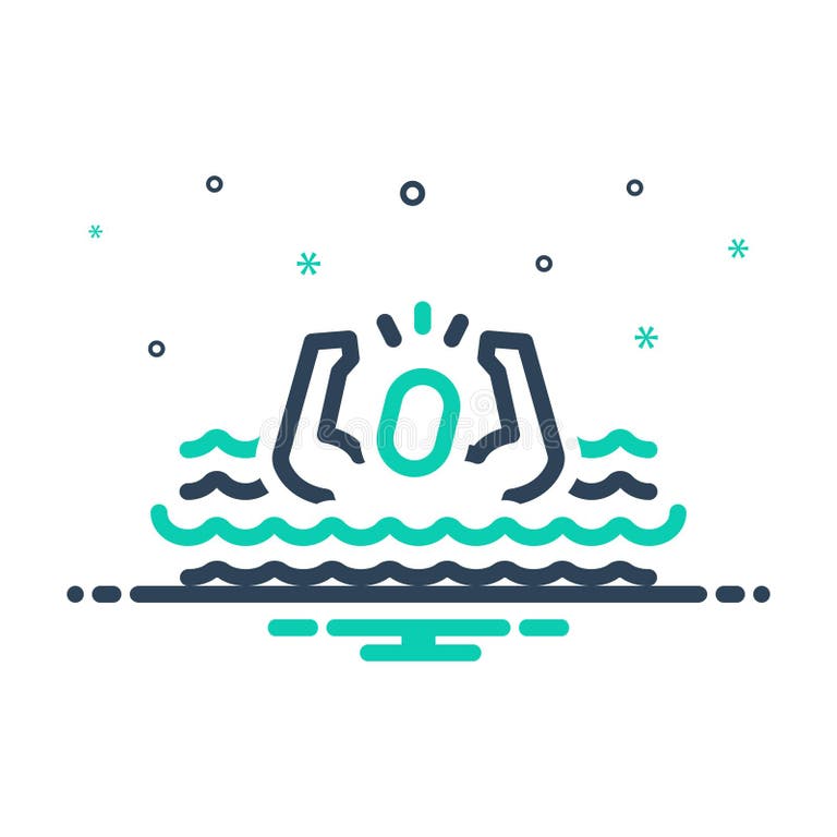 Mix Icon for Drowning, Life in Danger and Accident Stock Vector ...