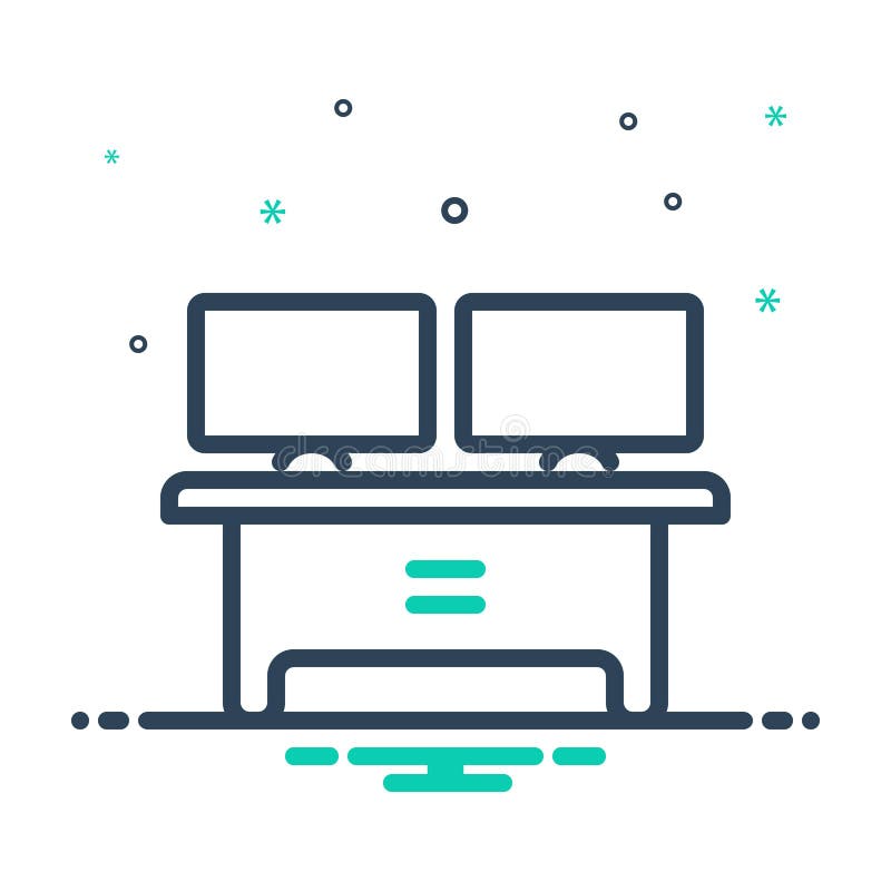 Computer Dual Screen Stock Illustrations – 200 Computer Dual Screen ...