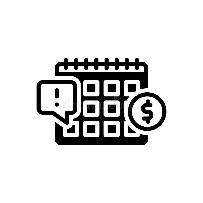 Black Solid Icon for Due, Message and Bubble Stock Vector ...