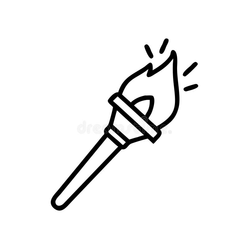 Icon of Dungeon Torch for Dark Places Stock Vector - Illustration of ...