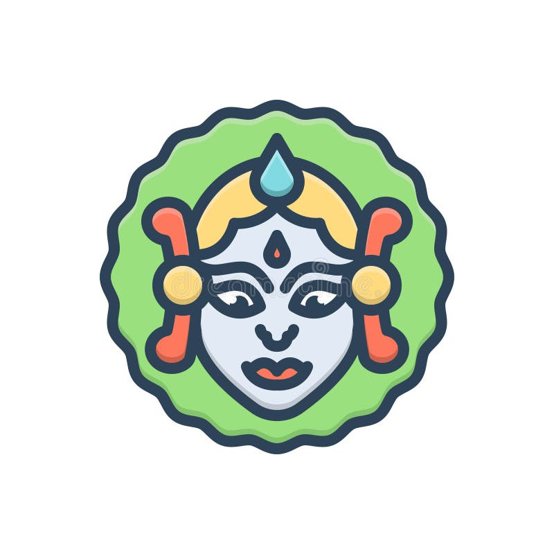 Color Illustration Icon for Durga Puja, Navratri and Dussehra Stock ...