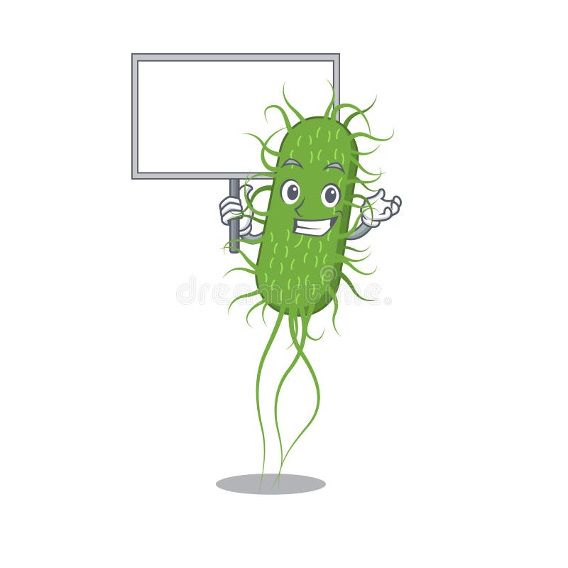 An Icon of E.coli Bacteria Cartoon Design Style with a Sign Board Stock ... An Icon of E.coli Bacteria Cartoon Design Style with a Sign Board Stock ...