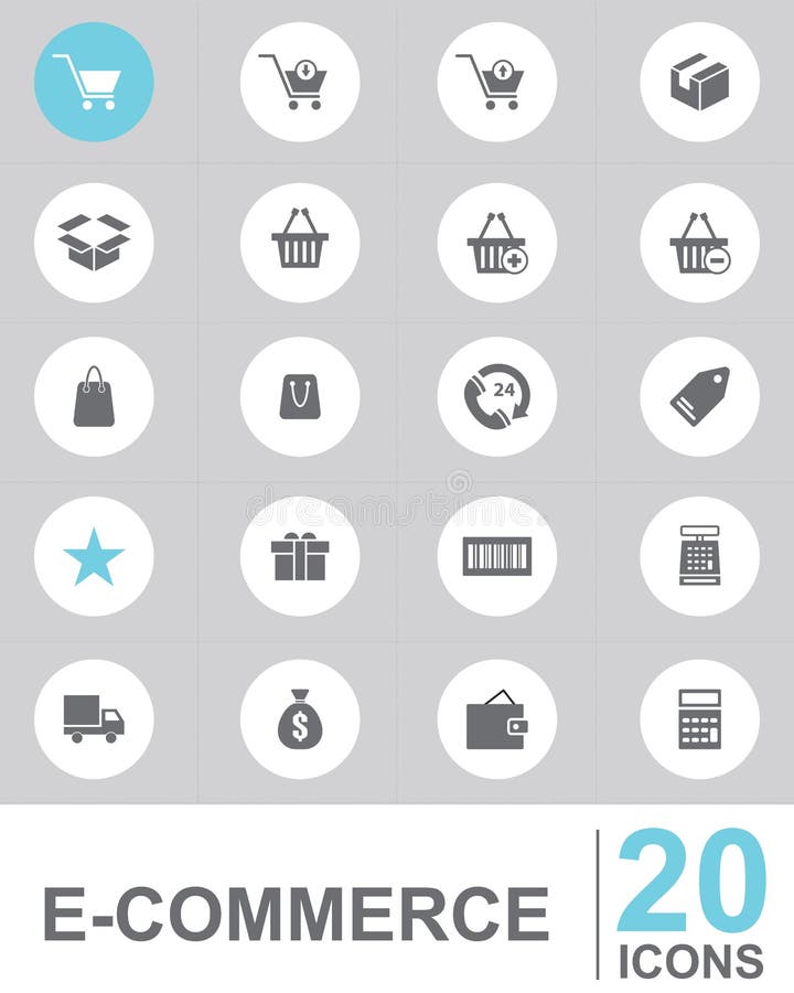 Icon E-COMMERCE Vector Design Stock Vector - Illustration of button ...