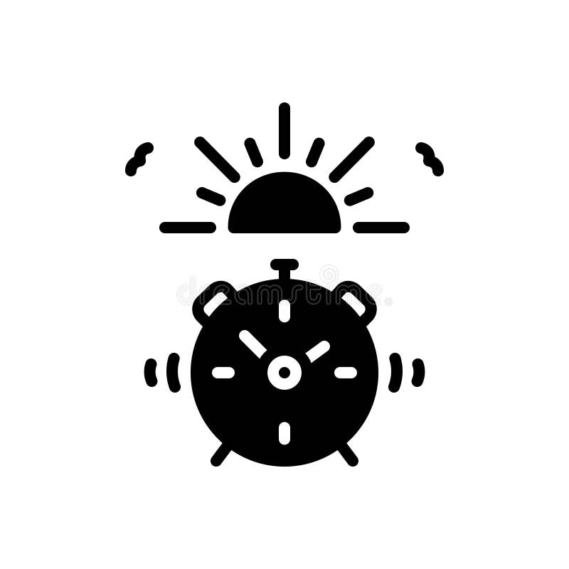 Black Solid Icon for Early, Soon and Morning Stock Vector ...