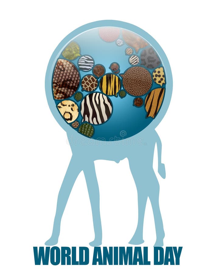 Icon Earth with Animal Textures Stock Illustration - Illustration of ...