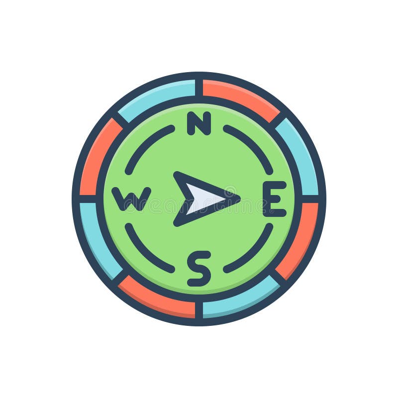 Color Illustration Icon for East, Compass and Orientation Stock Vector ...