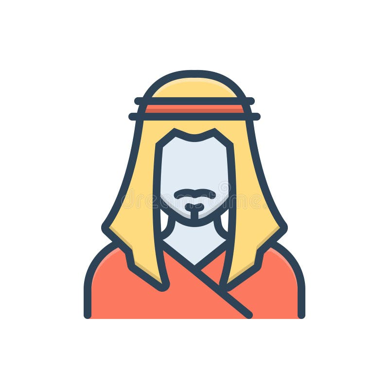 Color Illustration Icon for Eastern, Sheikh and Sheik Stock ...