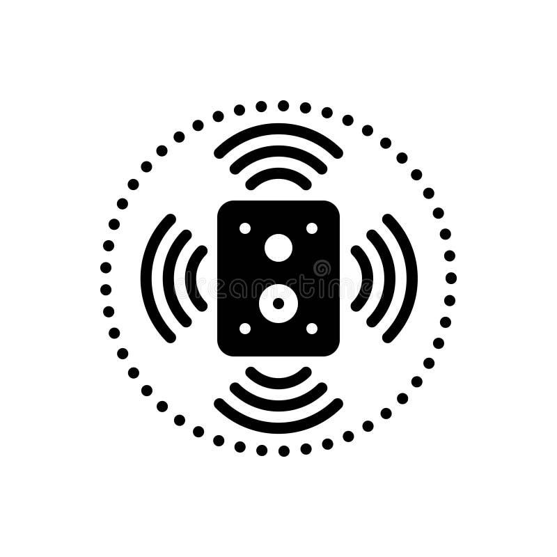 Black Solid Icon for Echo, Reverberation and Resonance Stock Vector ...