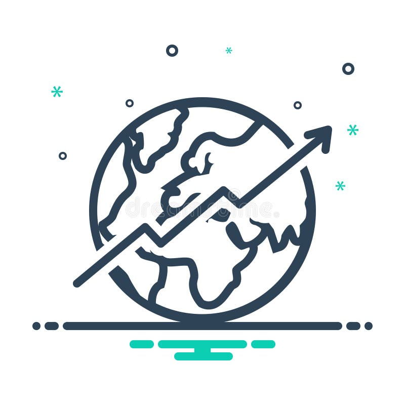 Black Mix Icon for Economy, World and Growth Stock Illustration ...