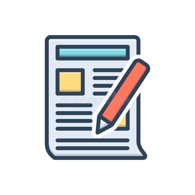 Color Illustration Icon for Editorials, Articles and Content Stock ...