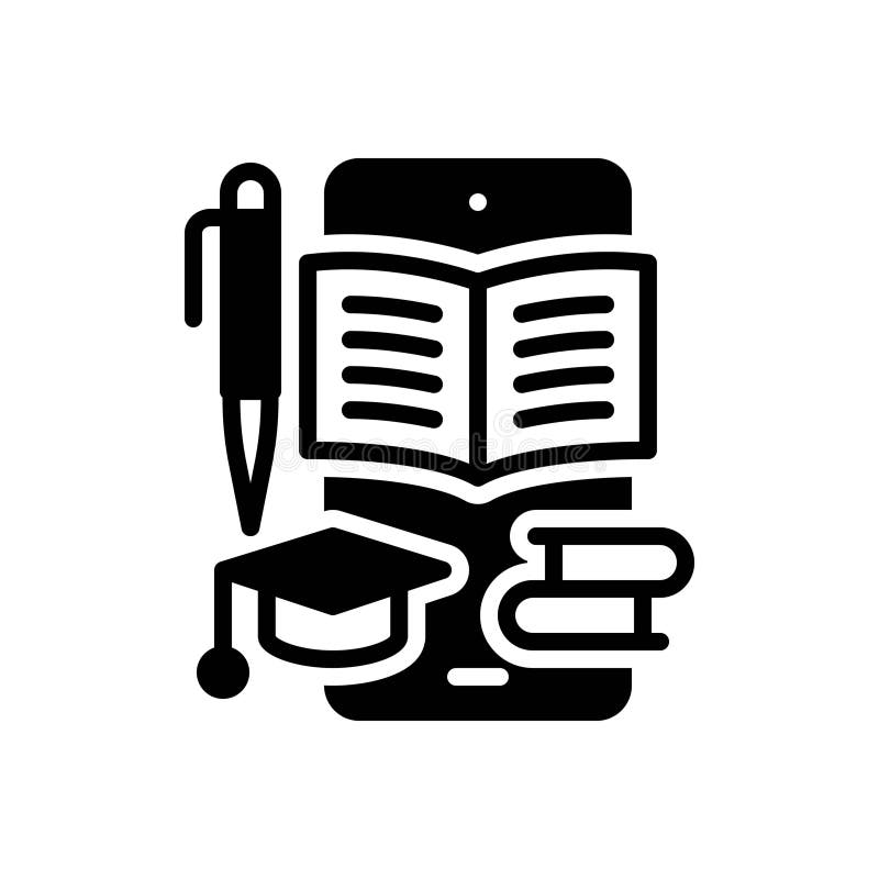 Black Solid Icon for Educational, Academic and School Stock Vector ...