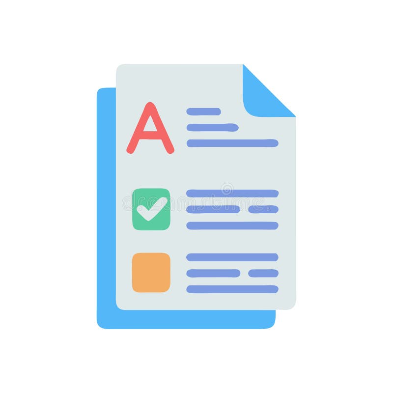 Icon for Educational Report Cards Stock Vector - Illustration of ...