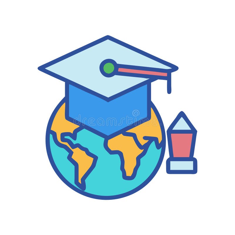 Icon for Educational Study Abroad Stock Vector - Illustration of travel ...