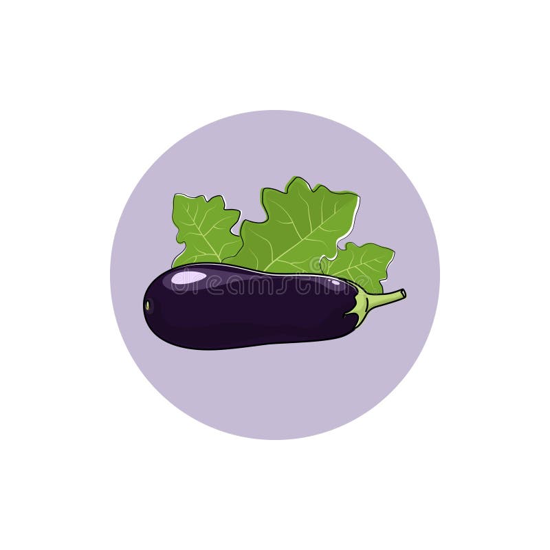 Icon Eggplant, Icon Edible Fruit Stock Vector - Illustration of purple ...