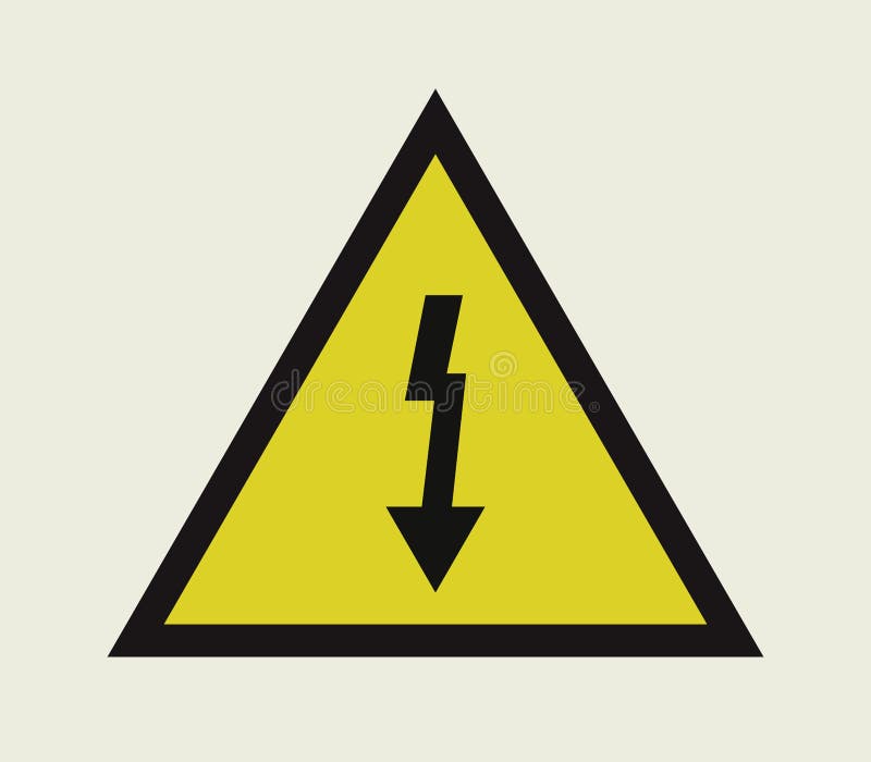 Icon Electrical Warning Sign Illustrated Stock Illustration ...