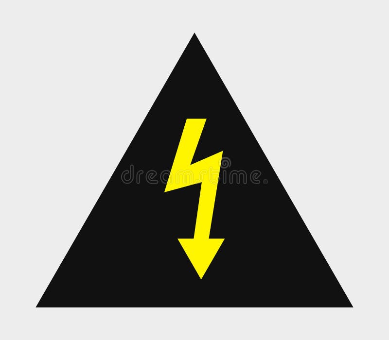 Icon Electrical Warning Sign Illustrated Stock Illustration ...