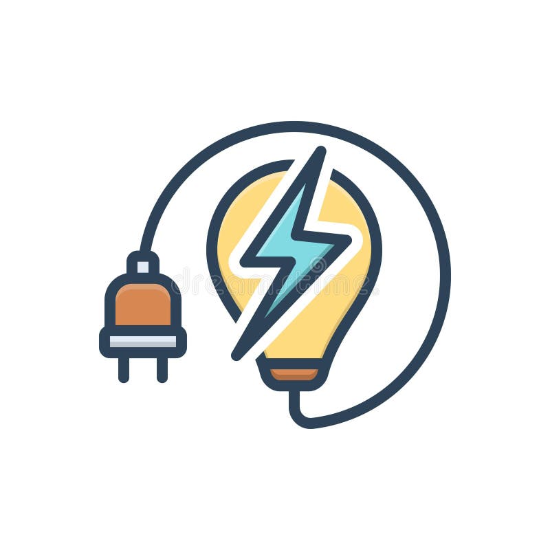 Color Illustration Icon for Electricity, Current and Power Stock Vector ...