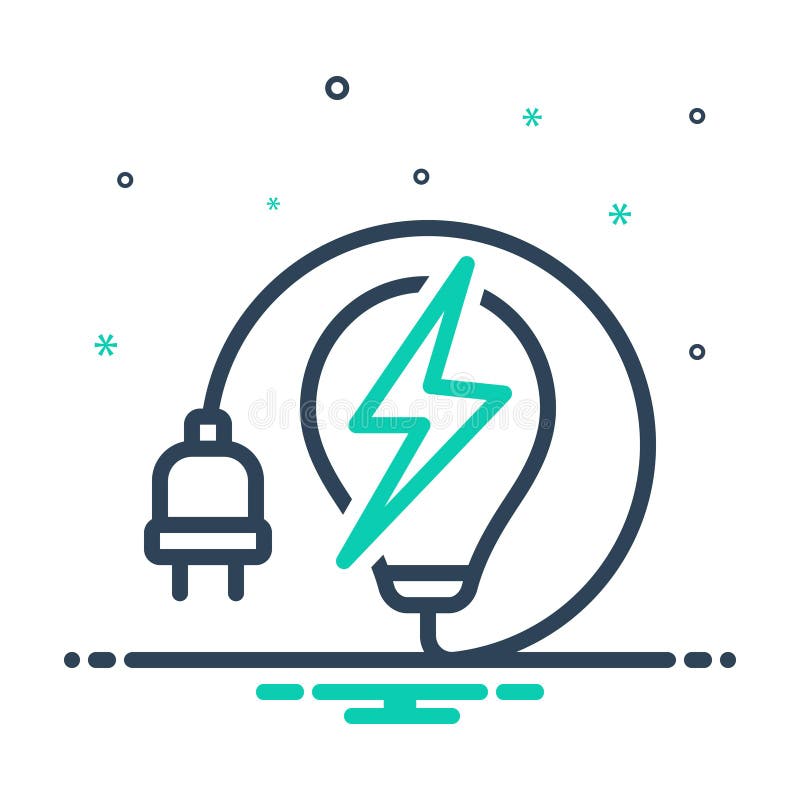 Mix Icon for Electricity, Current and Power Stock Vector - Illustration ...
