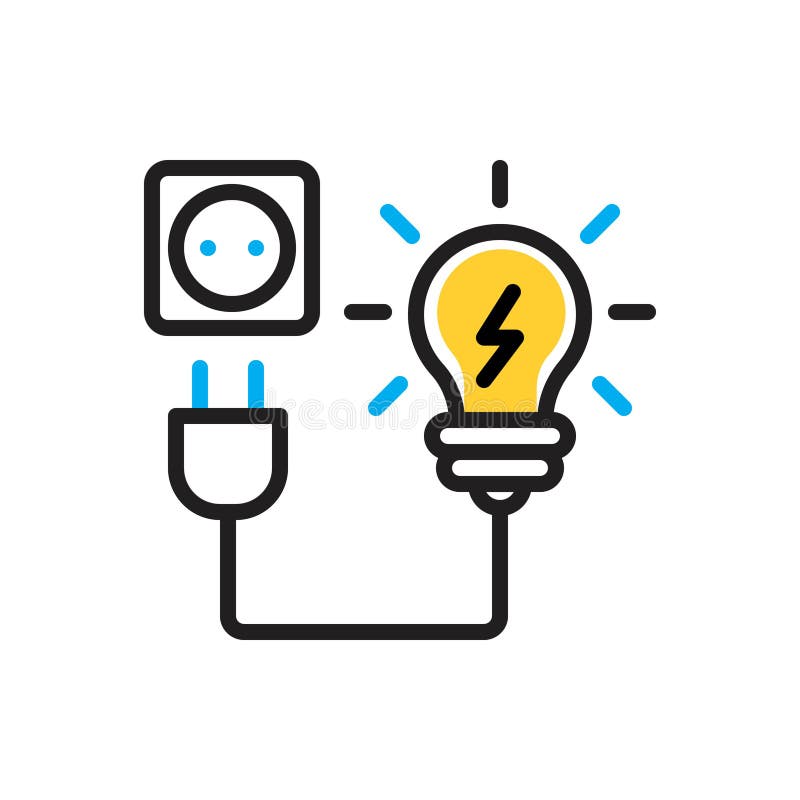 Multi Color Icon for Electricity, Power and Cable Stock Vector ...