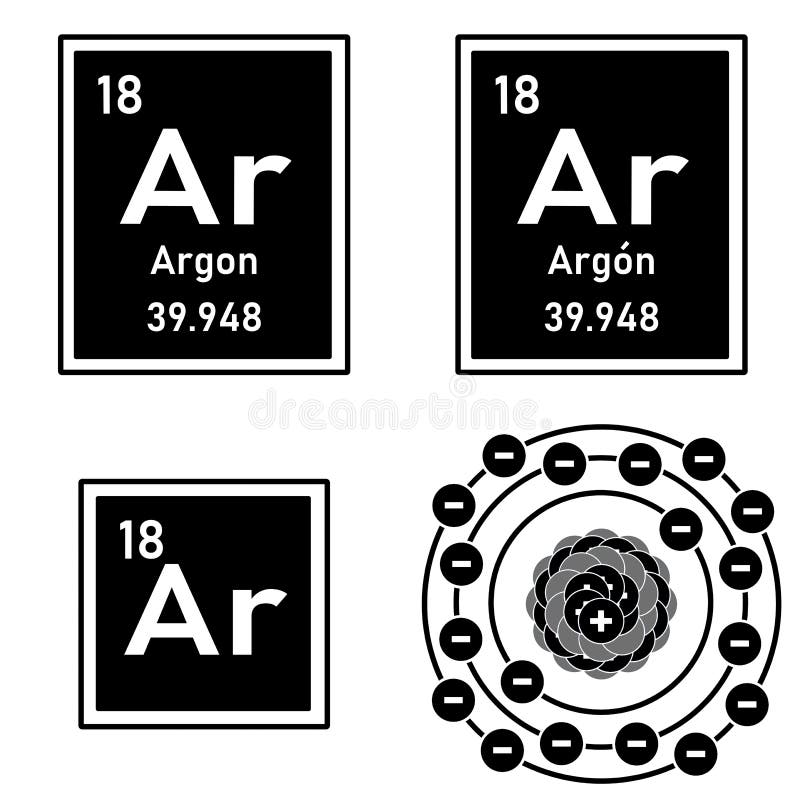 Element Argon from the Periodic Table Stock Illustration - Illustration ...