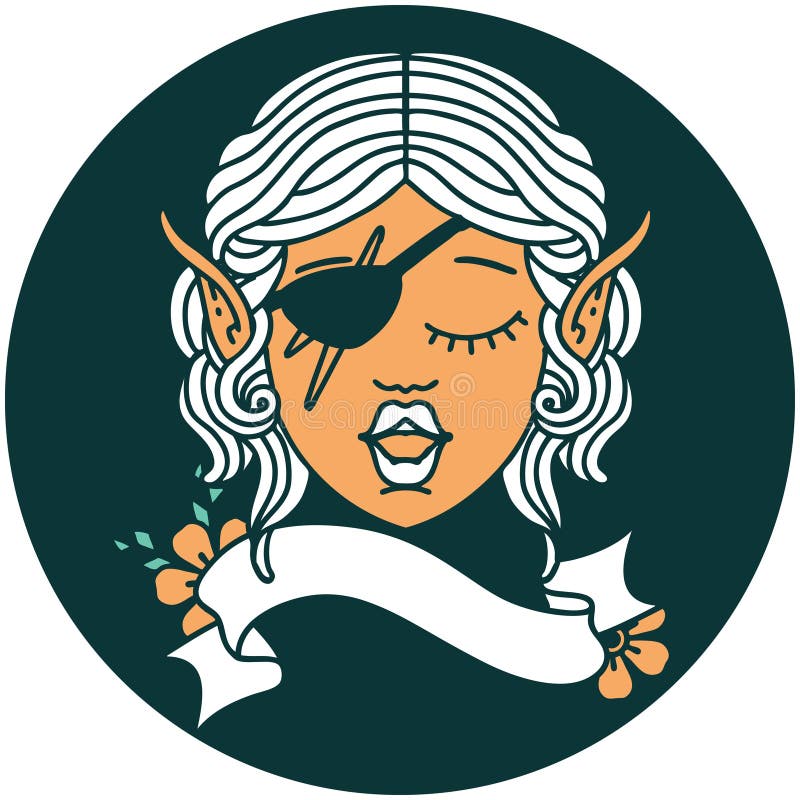 Elf Rogue Character Face Icon Stock Vector - Illustration of symbol ...
