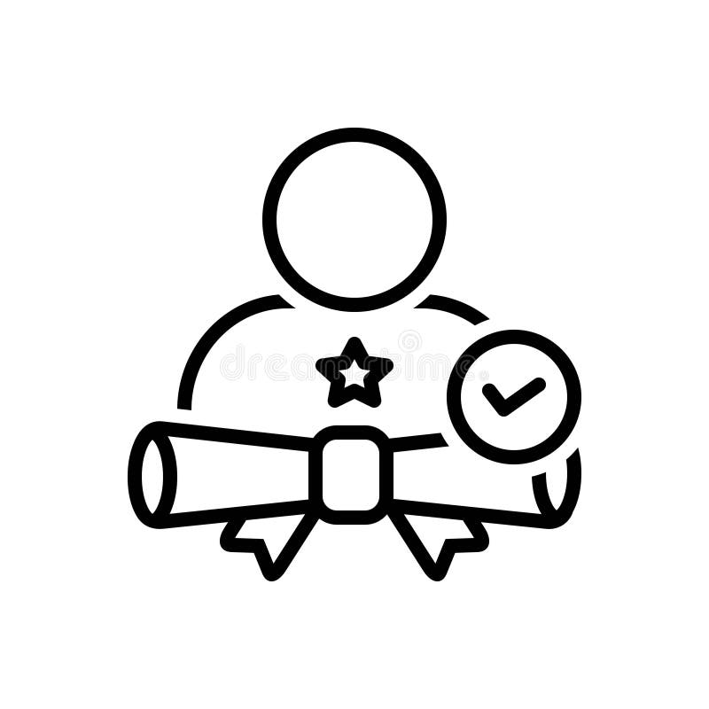 Black Line Icon for Eligible, Deserving and Capable Stock Vector ...