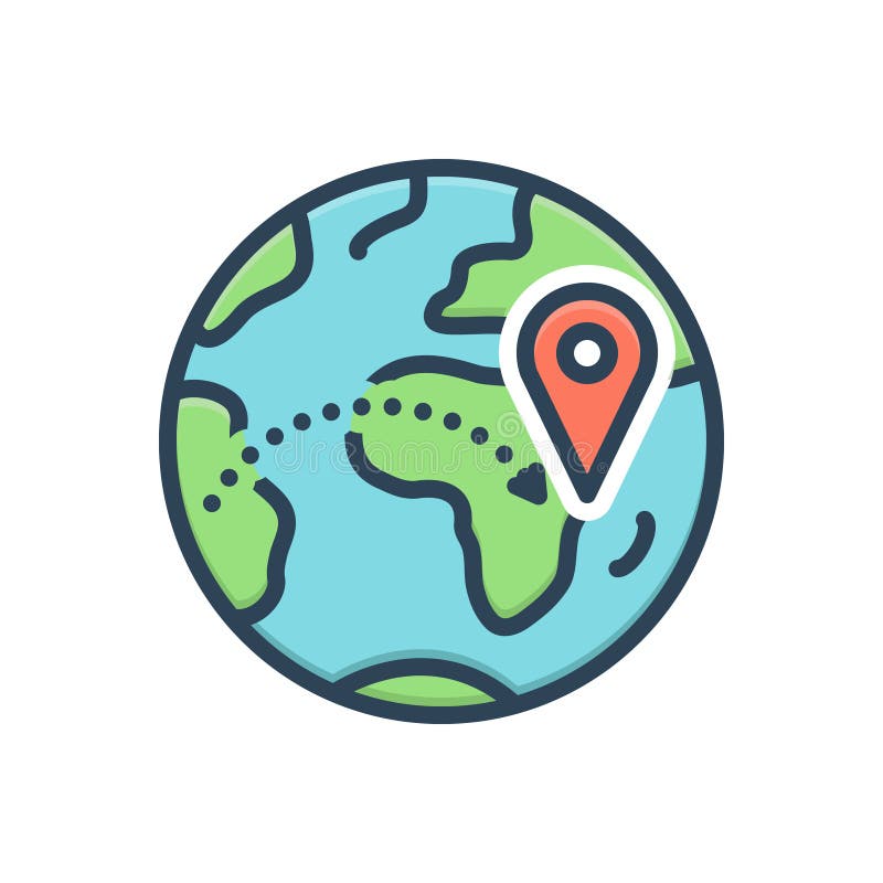 Color Illustration Icon for Elsewhere, Map and Location Stock ...