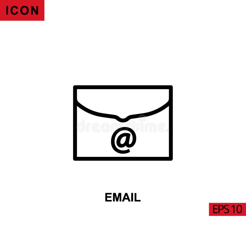 Icon Email. Outline, Line or Linear Vector Icon Symbol Sign Collection ...