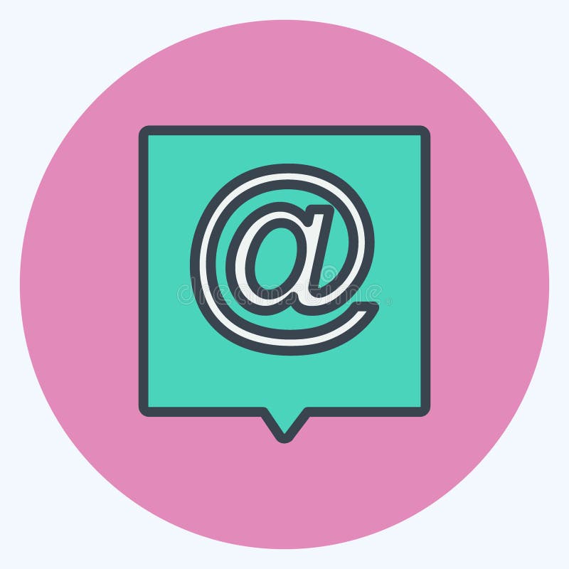 Icon Email. Suitable for Education Symbol. Color Mate Style. Simple ...