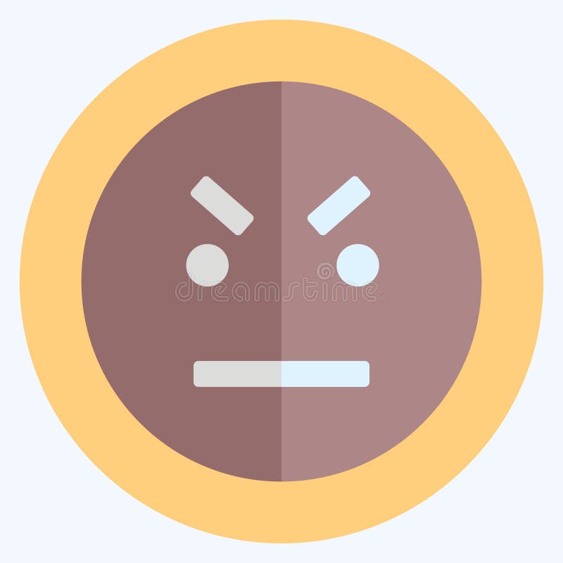 Icon Emoticon Angry. Suitable for Emoticon Symbol. Flat Style. Simple ...