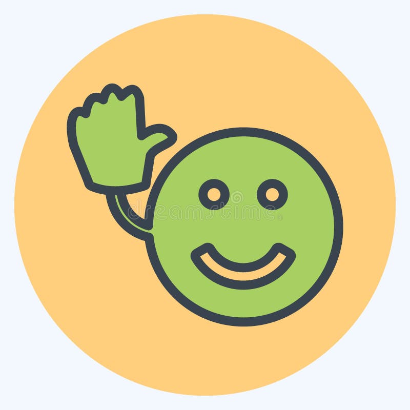 Icon Emoticon Bye. Suitable for Emoticon Symbol. Color Mate Style ...