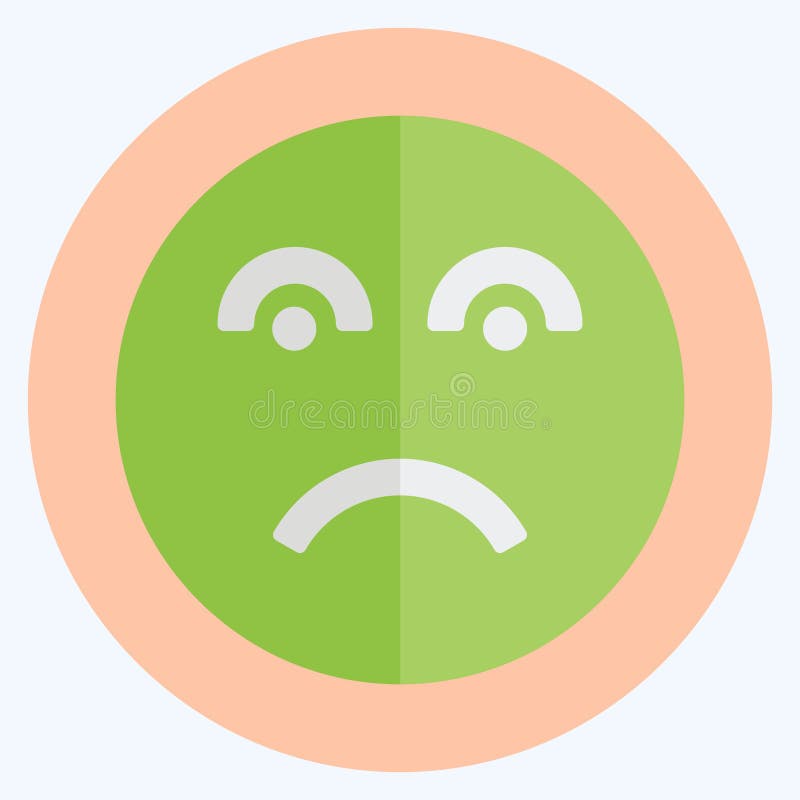 Icon Emoticon Disappointed. Suitable for Emoticon Symbol. Flat Style ...