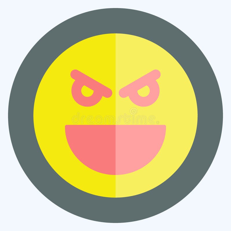 Icon Emoticon Evil. Suitable for Emoticon Symbol. Flat Style. Simple ...