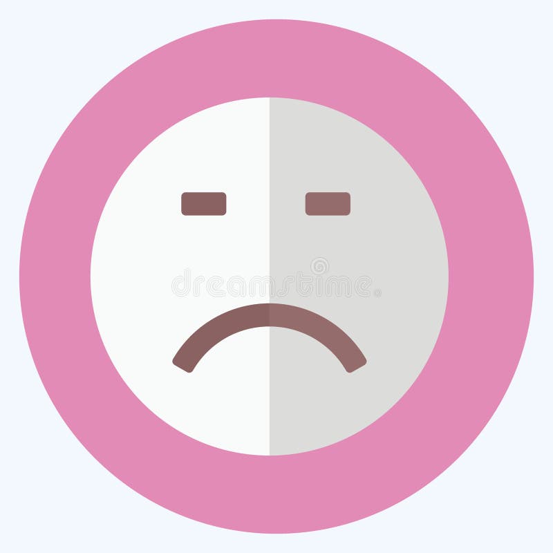 Icon Emoticon Loser. Suitable for Emoticon Symbol. Flat Style. Simple ...