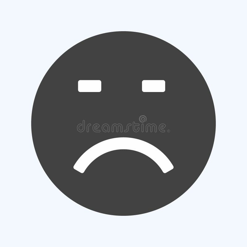 Icon Emoticon Loser. Suitable for Emoticon Symbol. Glyph Style. Simple ...