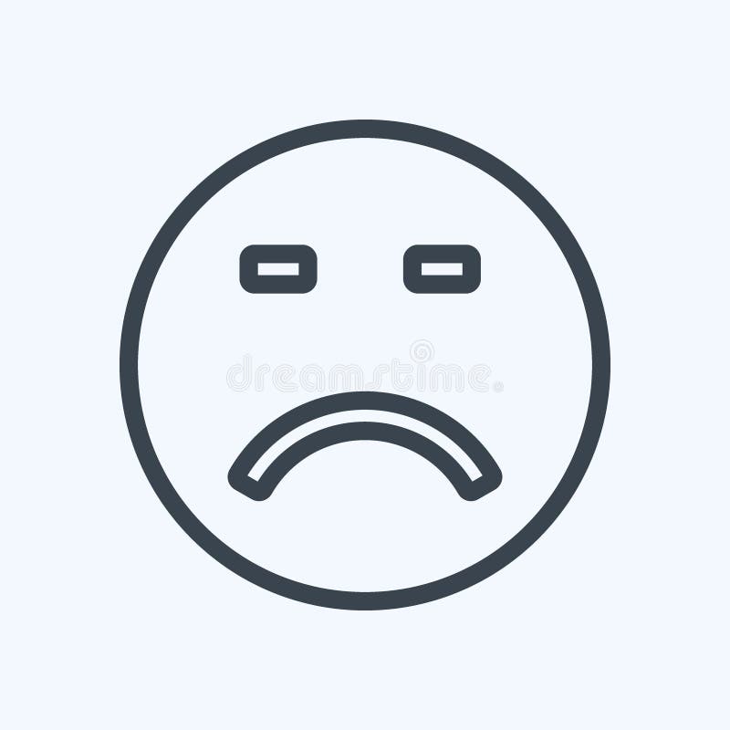 Icon Emoticon Loser. Suitable for Emoticon Symbol. Line Style. Simple ...